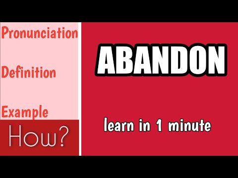 Abandon | Pronunciation | word meaning | definition | #abandon