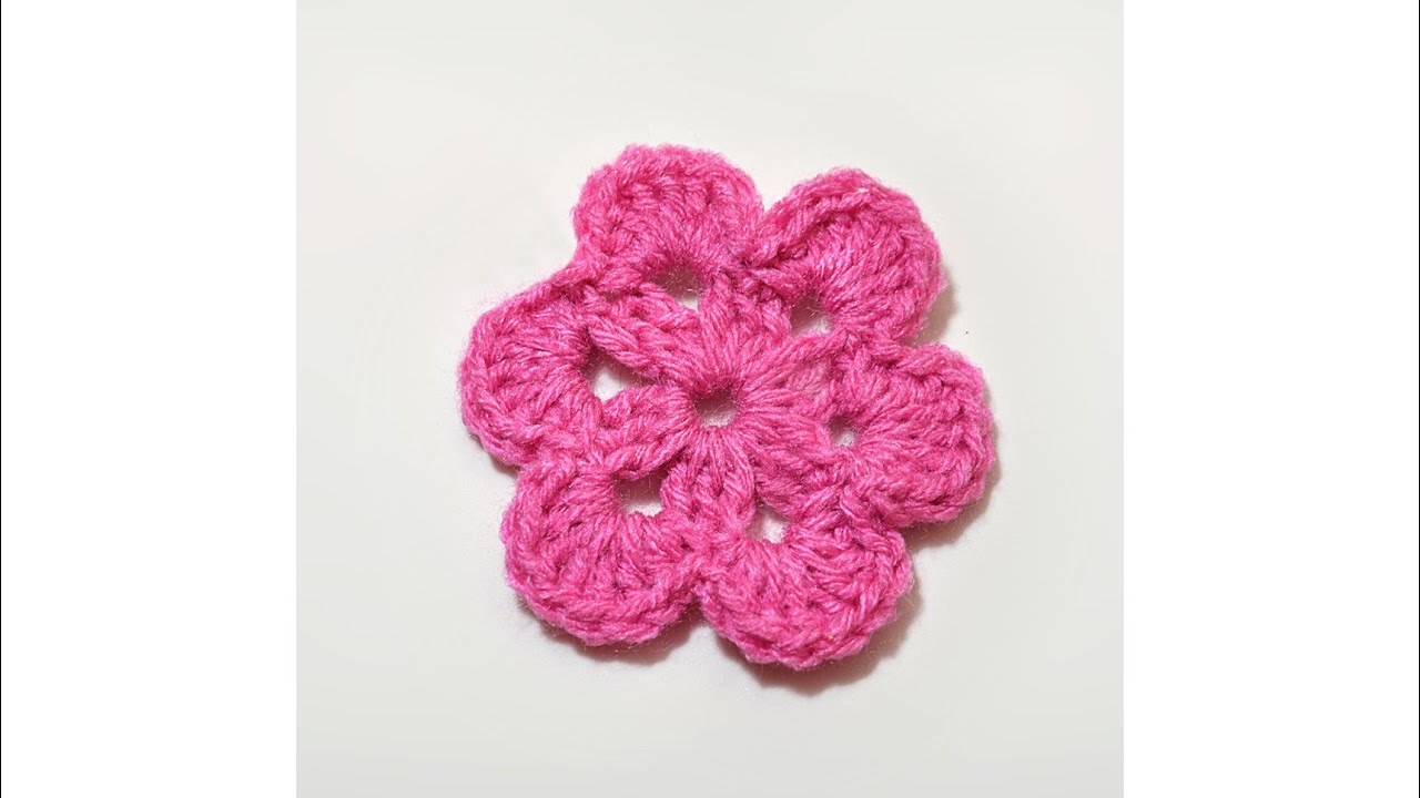Easy Crochet Flower Pattern Tutorial How to Crochet Six Petal Applique