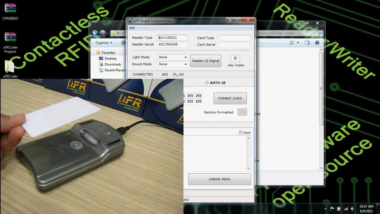 uFR Mifare RFID Reader Writer - uFRCoder Simple Lazarus software review