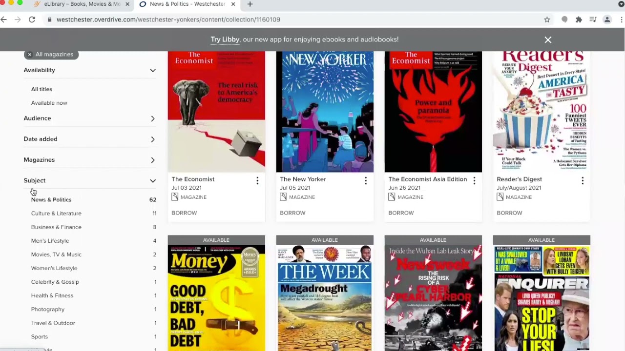 Finding magazines in Overdrive