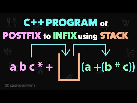 Learn C PROGRAM to Convert Postfix to Infix Expression using STACK Data Structure With Full Code ...