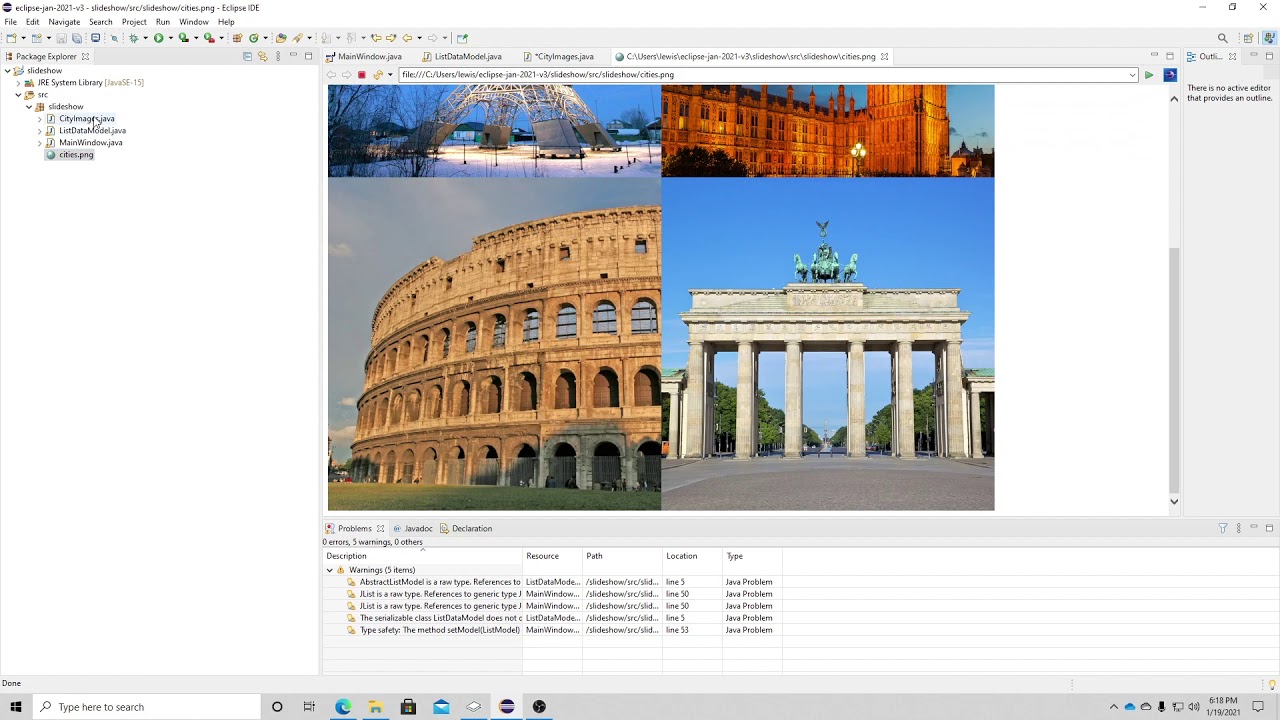 Creating lists of items in Java Swing
