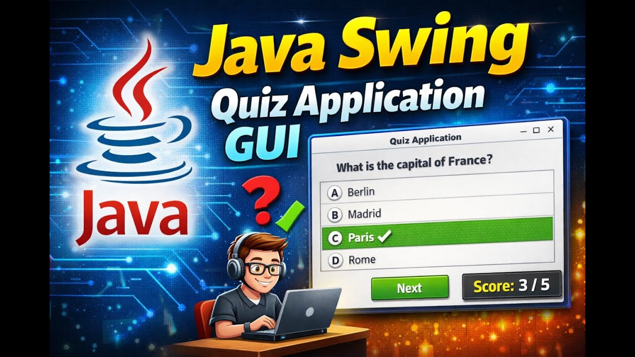 Java Swing  -  Quiz Application GUI