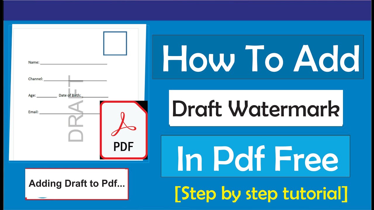How to Add a Draft Watermark in Pdf
