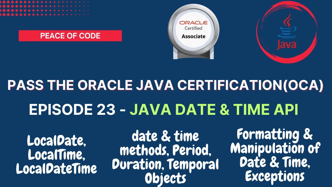 Java Certification-OCA | Java 8 Date & Time API | All Concepts & Questions | #javatutorial #oca