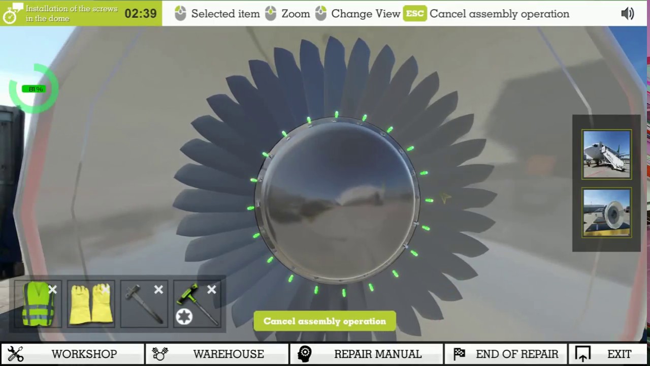 Aircraft Engine 3D Service Simulator