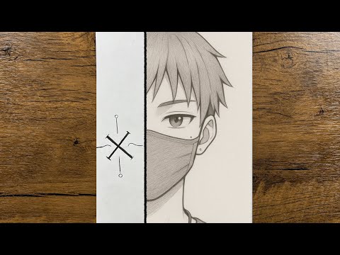 How to Draw an Anime Boy Wearing a Face Mask | Trendy Character Drawing Tutorial