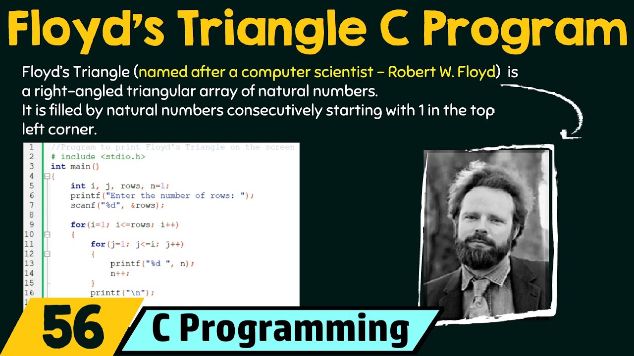 Special Programs in C − Floyd's Triangle