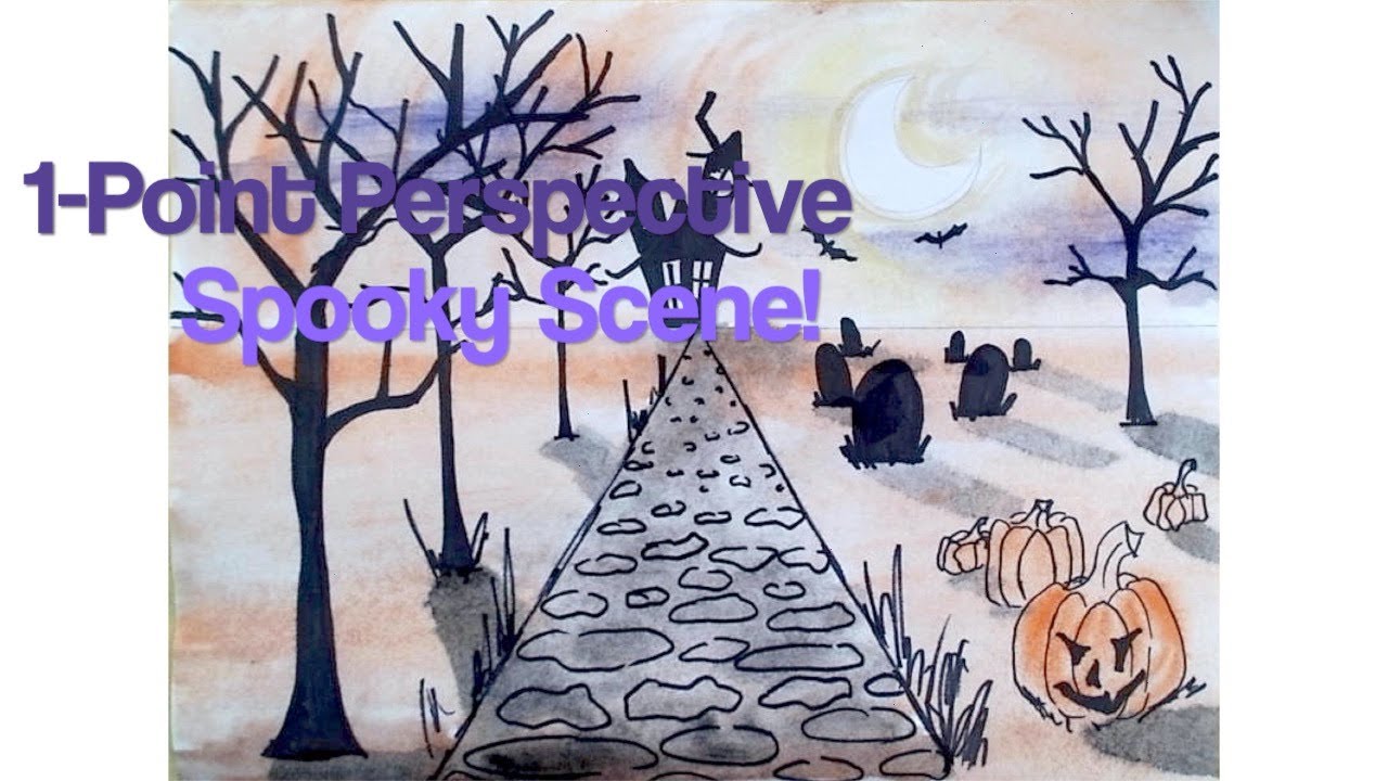 1 Point Perspective Spooky Scene