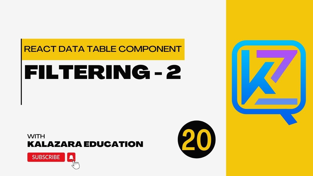 React Data Table Tutorial - 20 - Filtering Part 2
