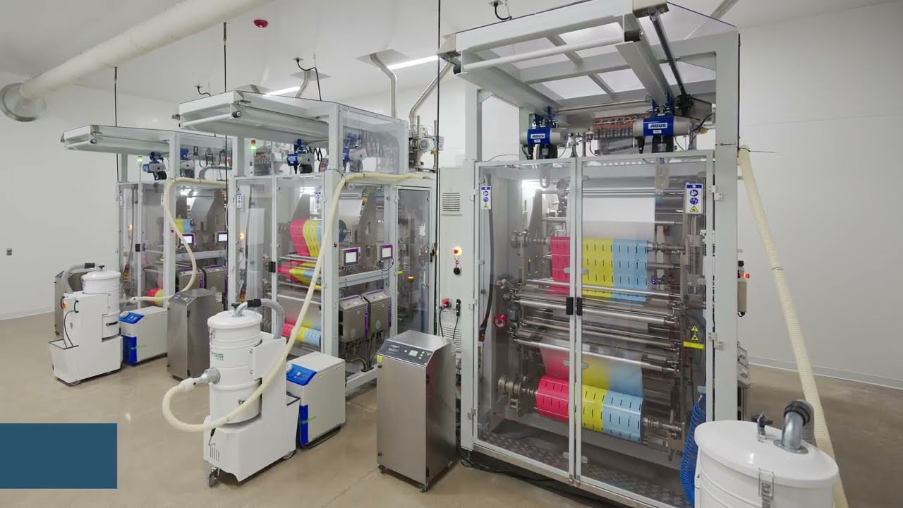 Amerilab Technologies Multi flavor stick powder pouching line
