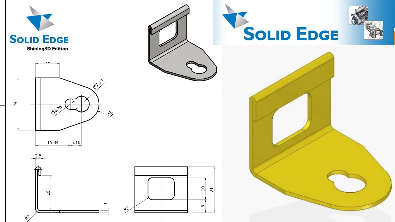 Solid edge Tutorial - #80 - Sheet metal Tutorial - Hem