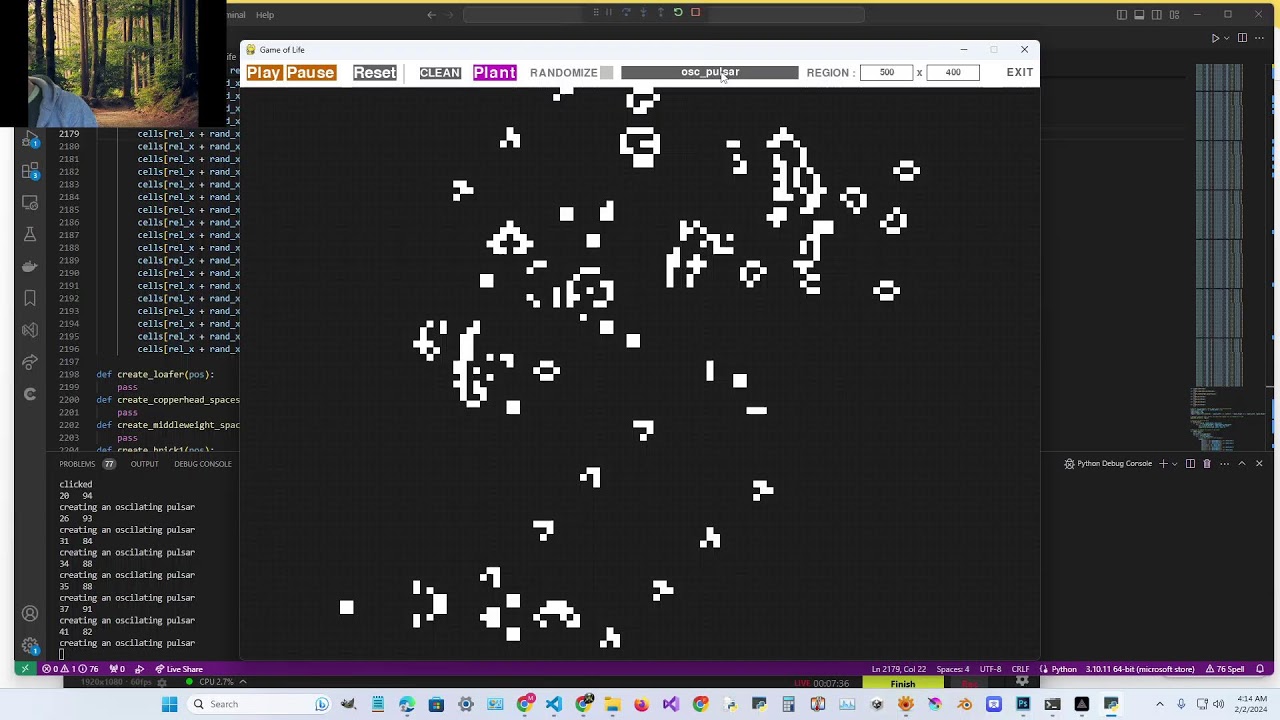 Conway's Game Of Life Cellular Automata in Python