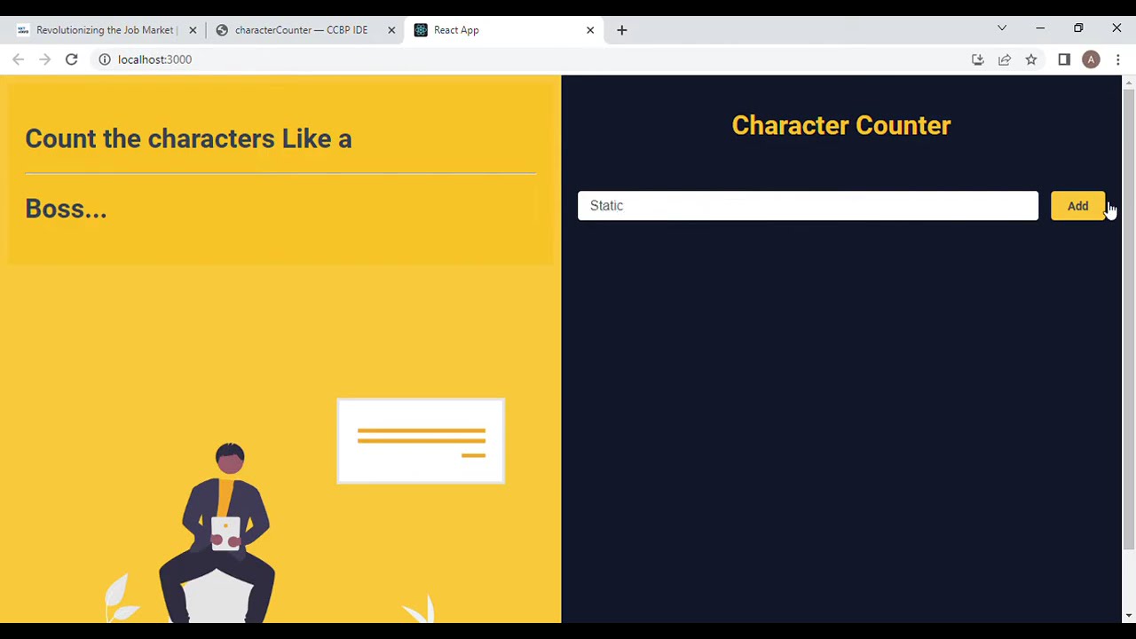 Character Counter #react js #react #html #css #youtube