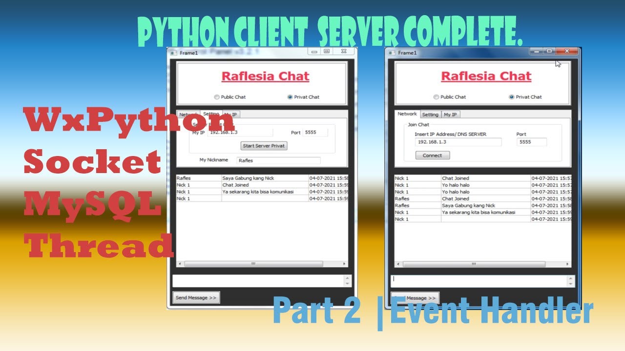 How  to make TCP Chat App With Python | Par2 Event Handler