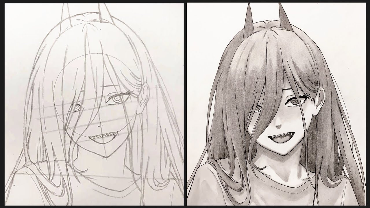 Cara Menggambar Power - Chainsaw Man | Drawing Anime - Step by Step