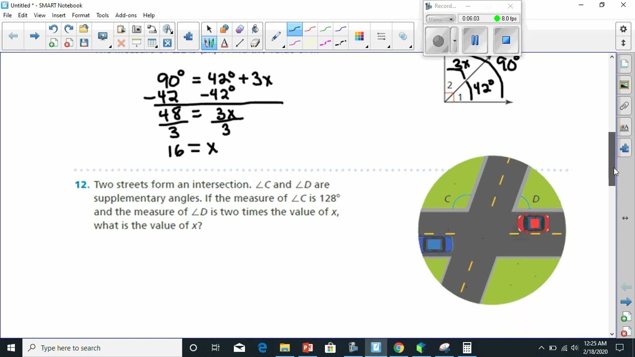 solving problems using angle relationships hw video