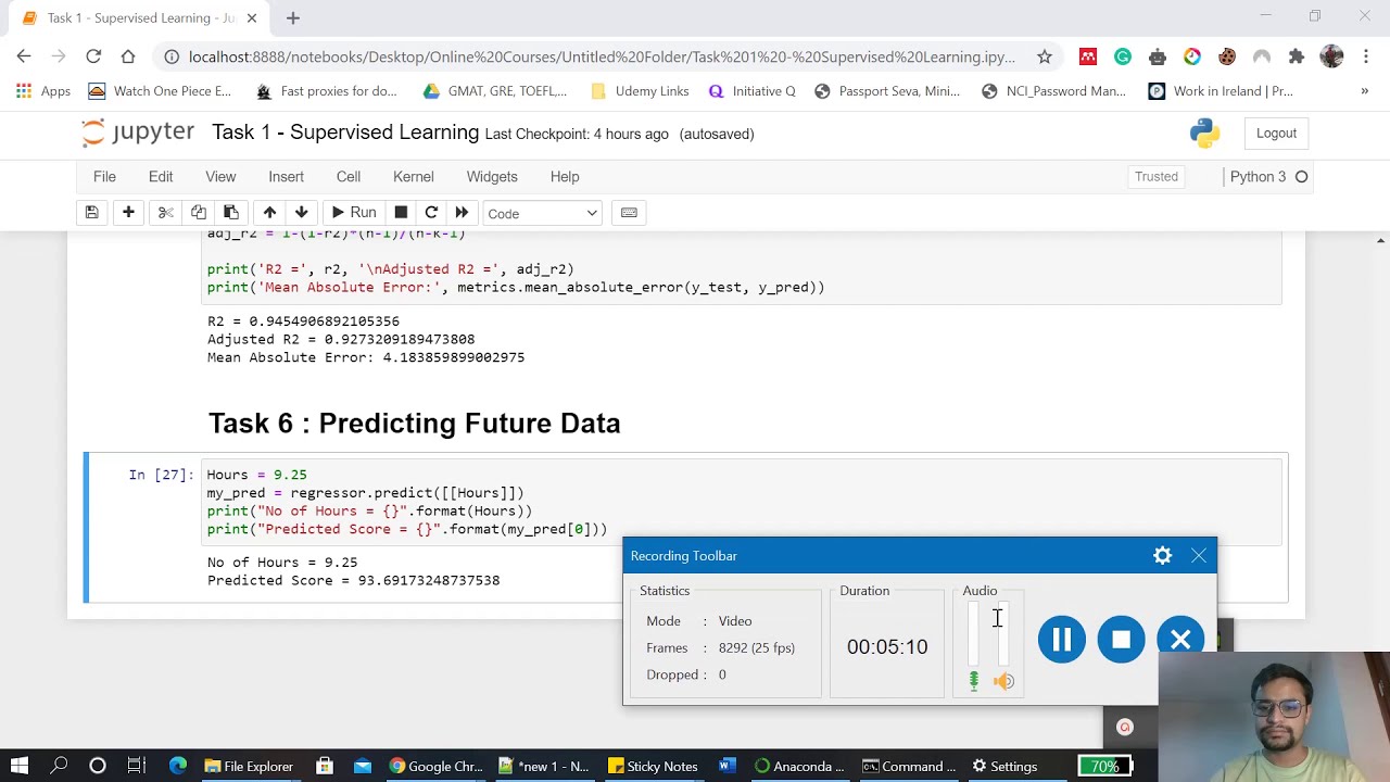 Prediction using Supervised Machine Learning (Linear Regression) in Python
