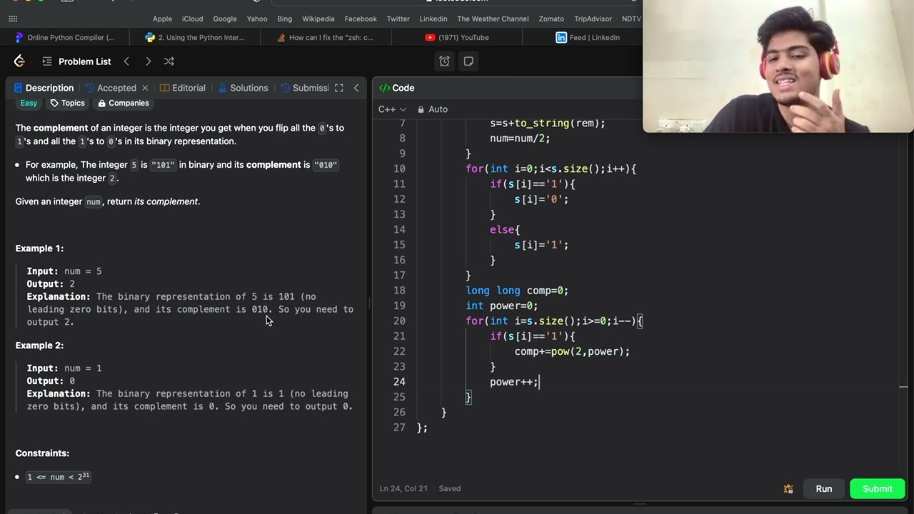 Number Complement🔥 | Leetcode 476 | Bit Manipulation|CPP|interview Problem