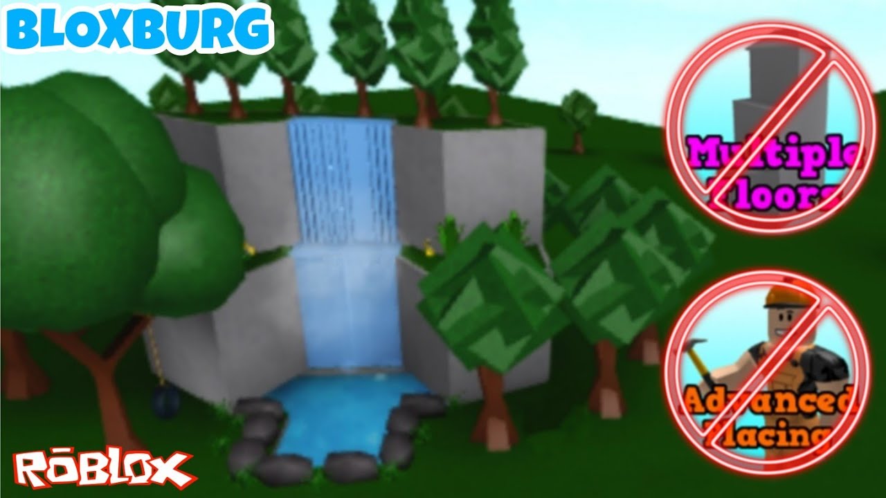 Built A Simple Waterfall Without Gamepass In Bloxburg (Roblox)