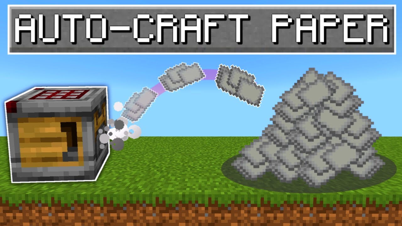 Minecraft EASIEST Paper Auto Crafter in Bedrock Edition 1.21 (Xbox/PS4/Nintendo Switch/Windows10)