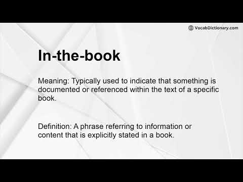 In-the-book Meaning