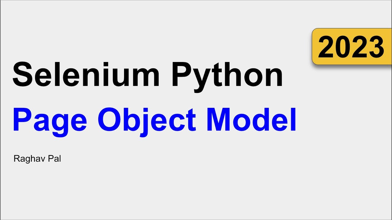 6 | Page Object Model | Selenium Python