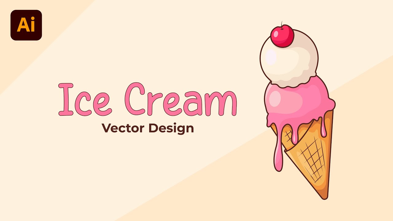 Adobe Illustrator CC - Ice Cream Vector Art Flat Design In Adobe Illustrator