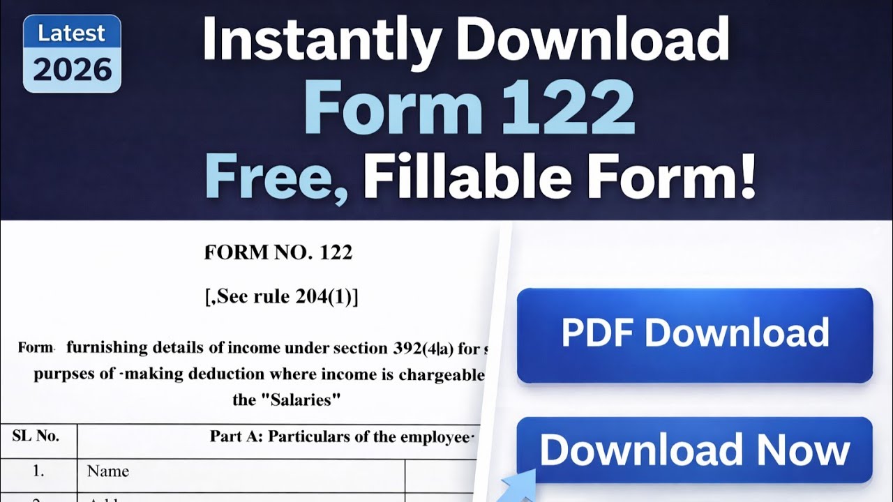 Form 122 Fillable PDF Download Instantly | Replacement Form 12B And Form 12BAA | Form 122 PDF 