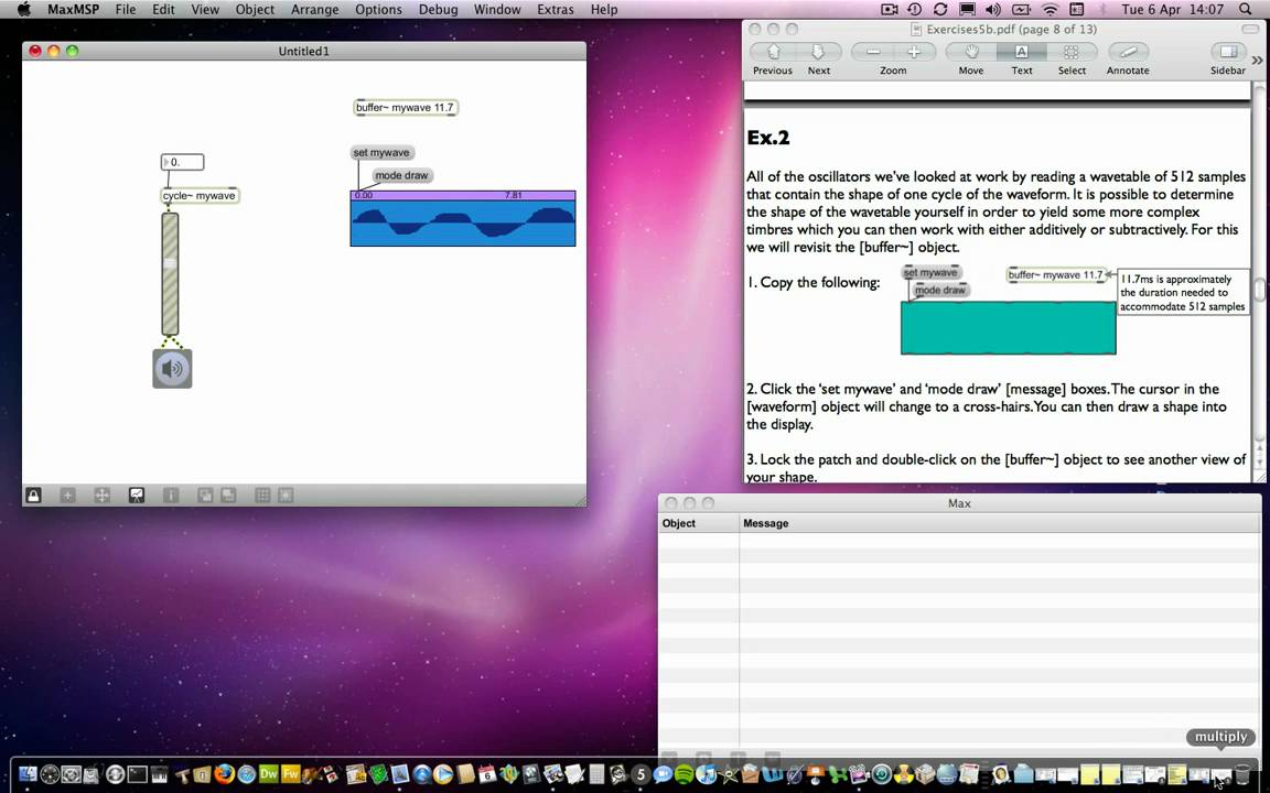 Max MSP Tutorial 05b4: Buffers & Wavetables