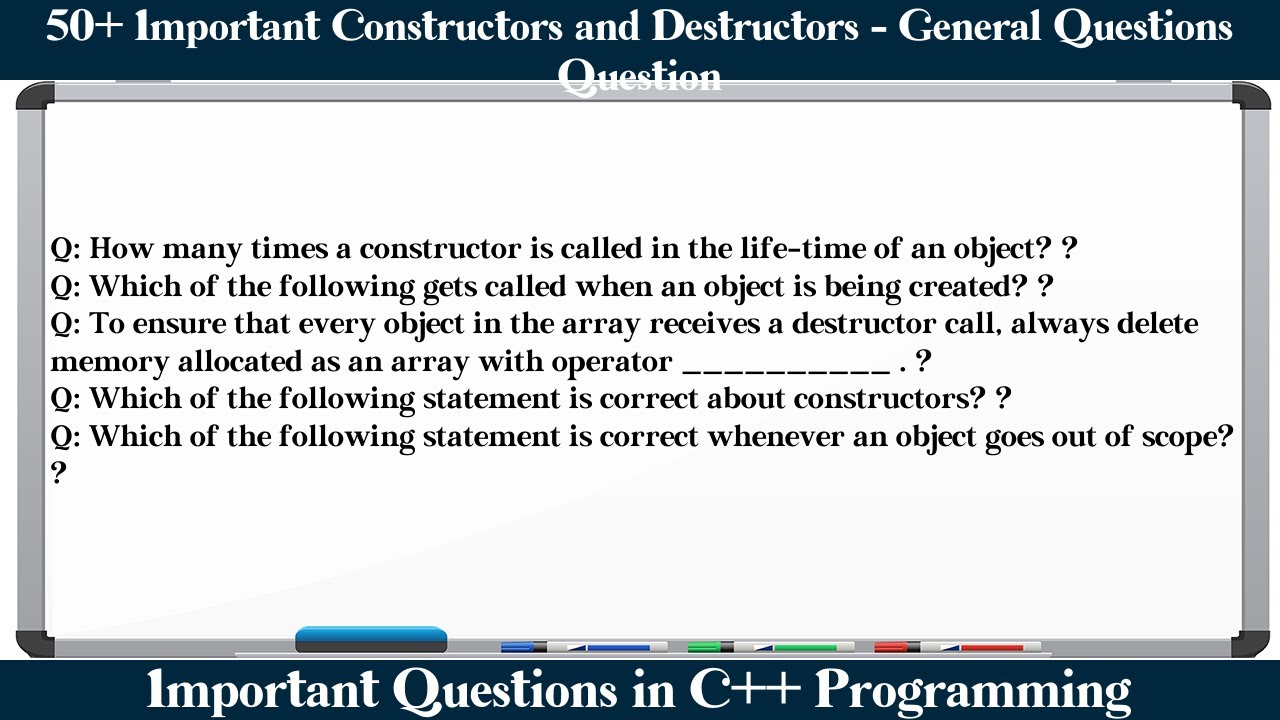 MCQ Questions Constructors and Destructors - General Questions with Answers