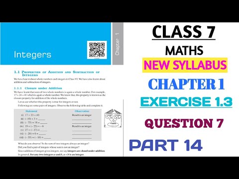 CLASS 7 MATHS CHAPTER 1 INTEGERS EXERCISE 1.3 QUESTION 7 PART 14 (NEW ...