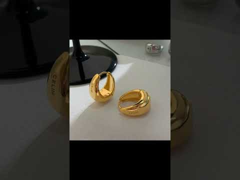 CE French retro metal earrings simple gold ear buckle earrings #earring #jewelry #anafelin