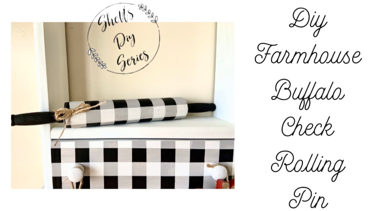 DIY Farmhouse Buffalo Check Rolling Pin