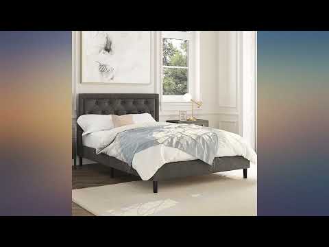 Yaheetech Queen Size Bed Frame // Fabric Upholstered Tufted Platform Bed Frame with review