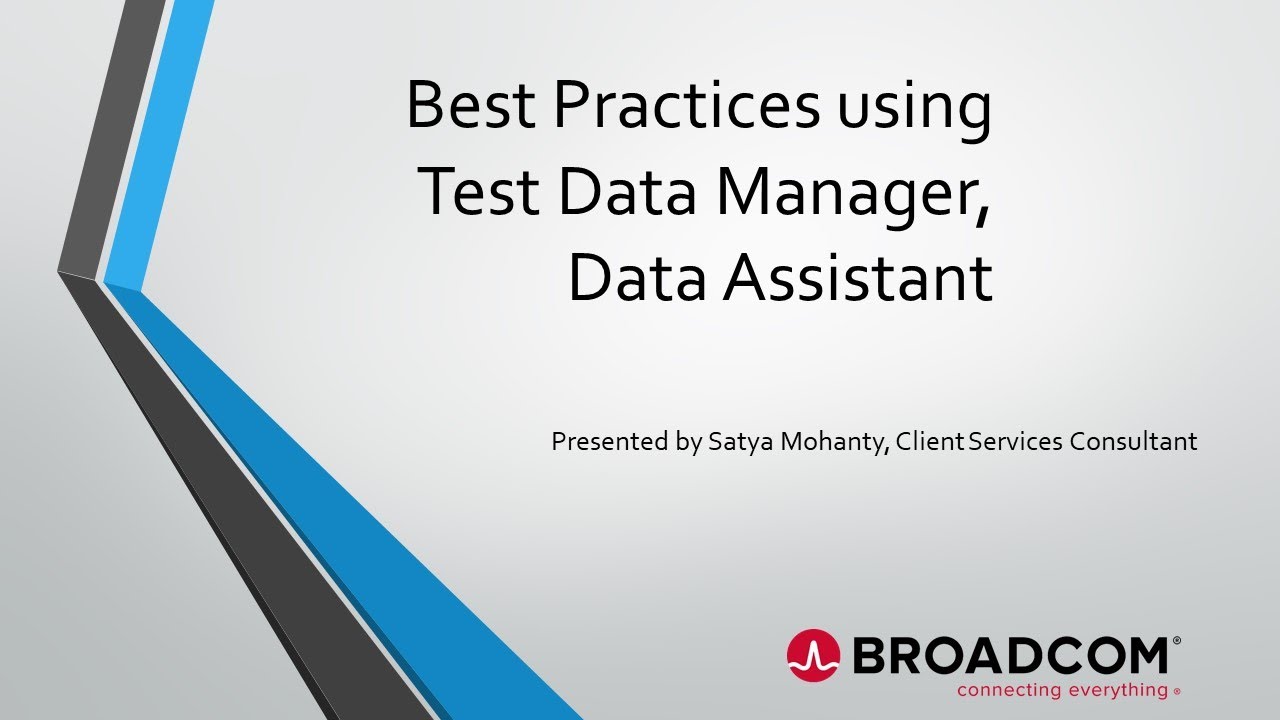 Best Practices using Test Data Manager, Data Assistant