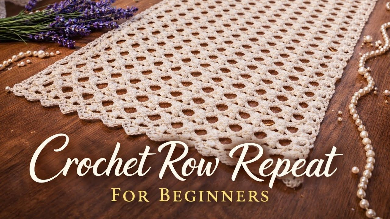 Easy Crochet Table Runner | Beautiful 1 Row Repeat Pattern for Beginners
