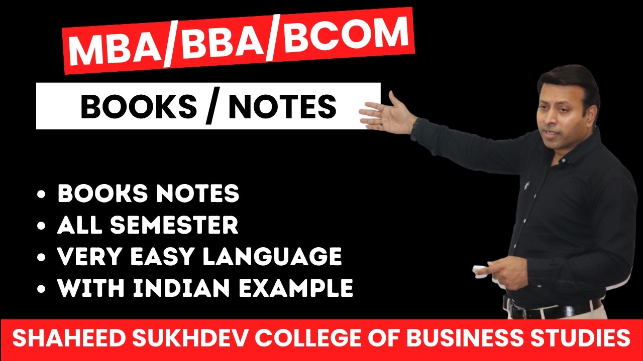 BBA BCom Notes & Books | Shaheed Sukhdev College of Business Studies Complete Study Material 2026