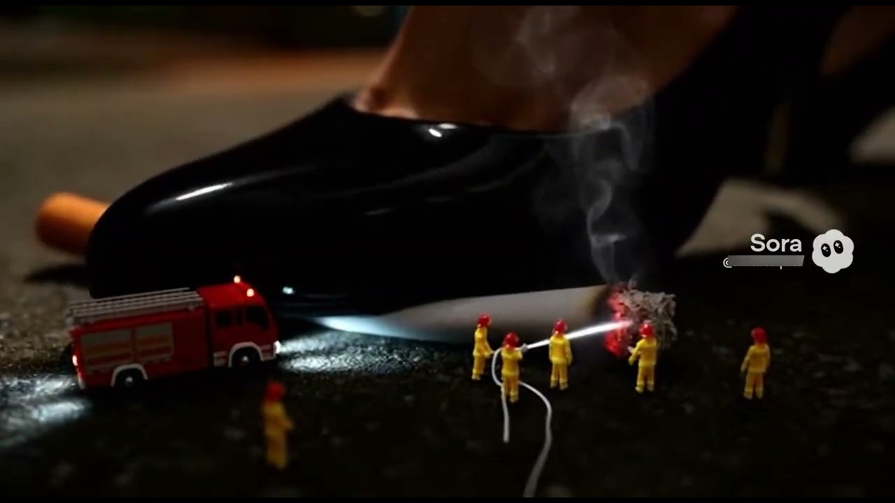 Shrunken fire fighters -  sketch / draft
