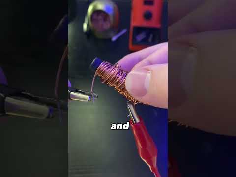 Make an ELECTROMAGNET using JUST 2 COMPONENTS! #diyprojects #electricity #engineering