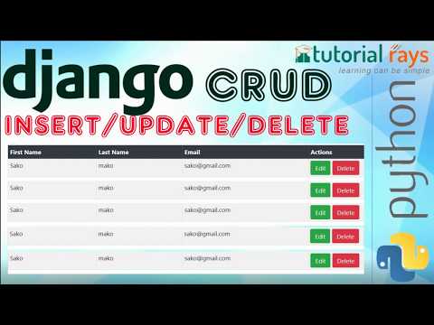 Learn Part 4 2019 Delete Record | Django MySql CRUD Tutorials | Dango Insert Update Delete ...