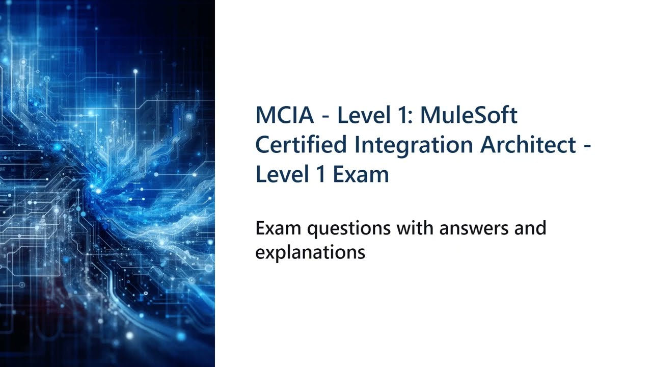 MCIA   Level 1 MuleSoft Certified Integration Architect   Level 1 Exam