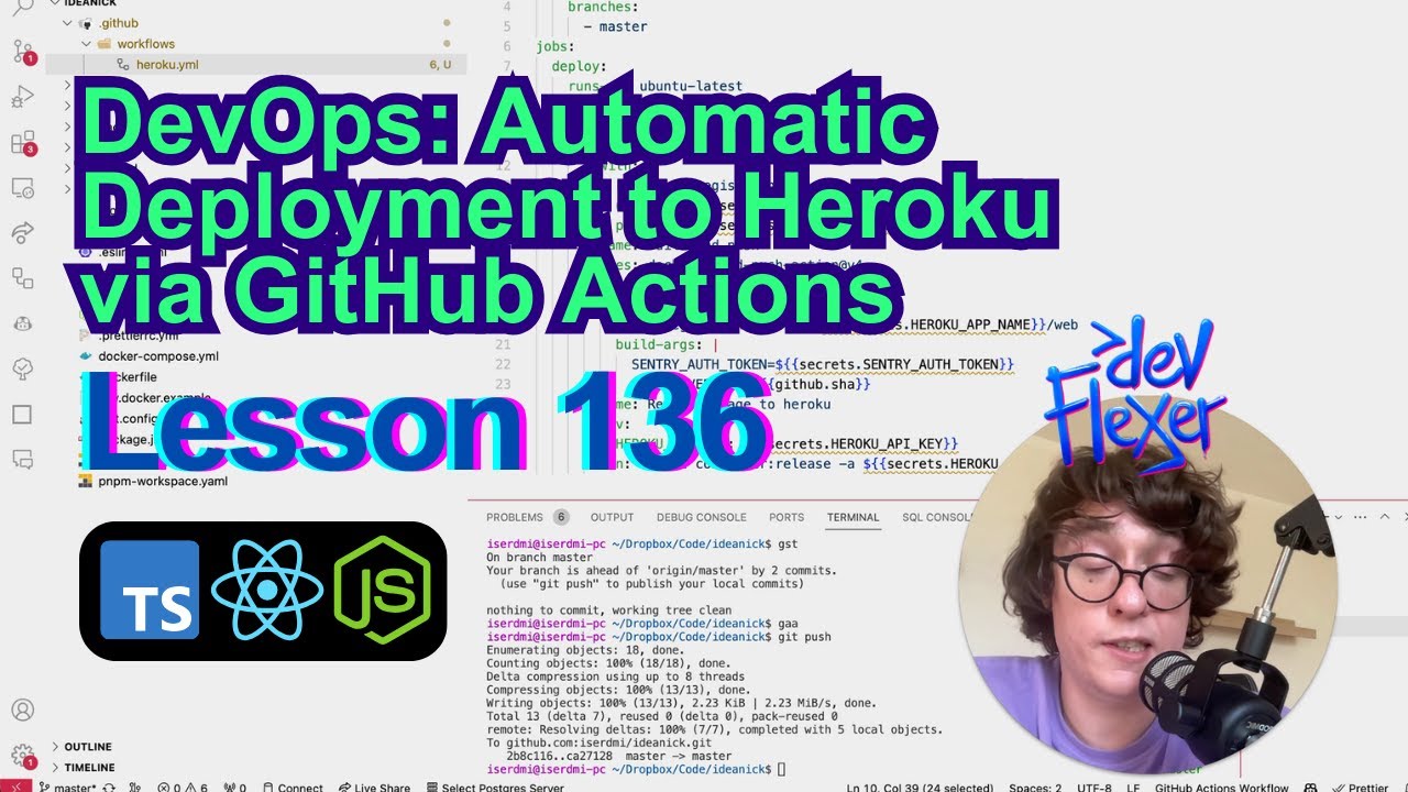 Lesson 136. DevOps: Automatic Deployment to Heroku via GitHub Actions (TypeScript, Node.js, React)