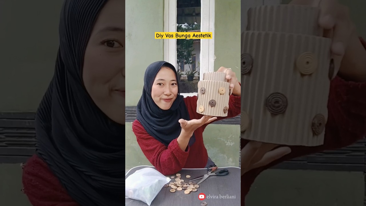 Diy vas bunga aestetik dari kardus #fyp #diy #diycrafts #craft #tutorial #diyideas #ideas