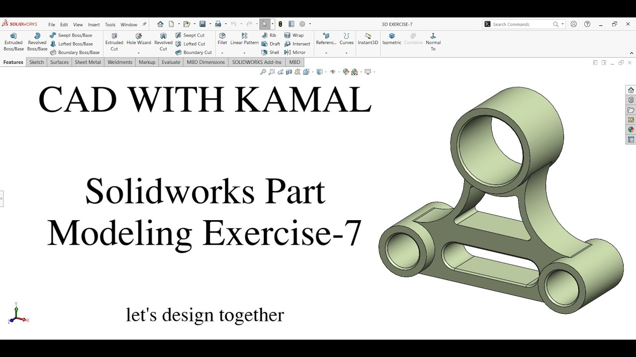 SOLIDWORKS PART MODELLING EXERCISE-7 | SolidWorks tutorial For Beginner's