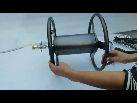 OKEYOLIVE Garden Hose Reel Cart w/ 250 ft Hose Capacity & Basket Installation