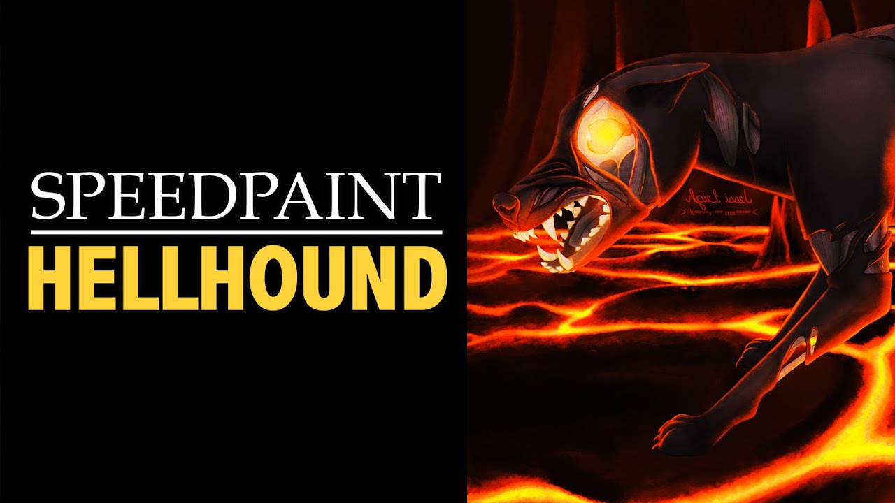 Hellhound Drawing Timelapse | Drawlloween