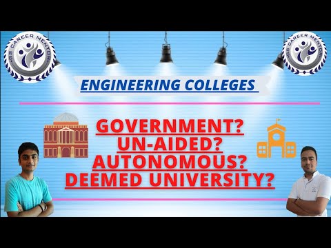 Engineering College Types | Autonomous |Government |Unaided | Private |Deemed University