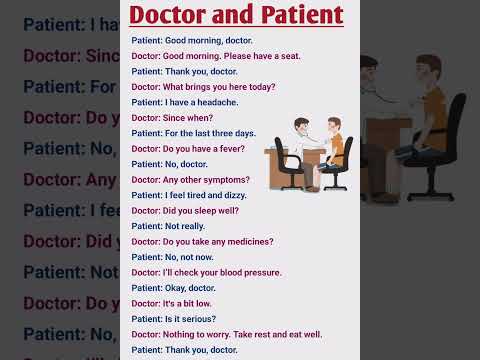 Doctor and Patient conversation in english #englishconversation