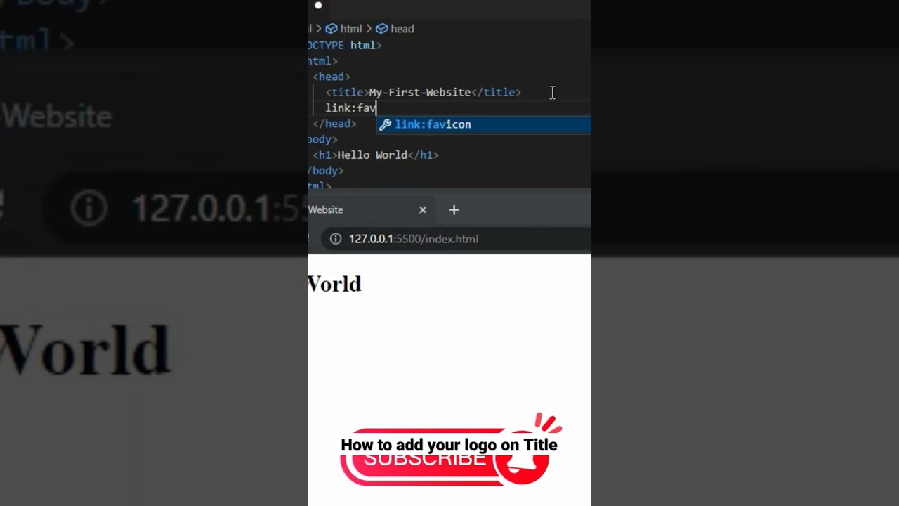 How to add logo on website title | HTML & CSS #shorts #coding